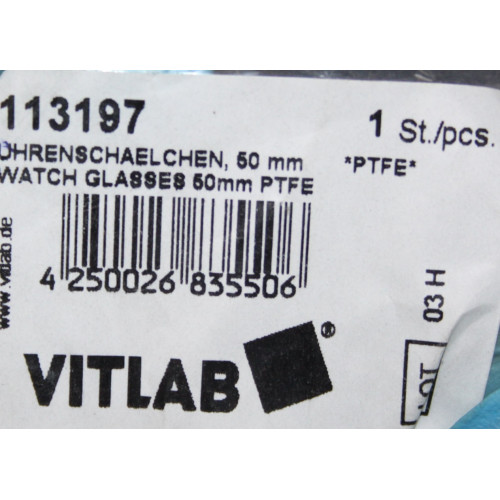 Стекло часовое VITLAB, 50 мм, PTFE (Артикул 113197)